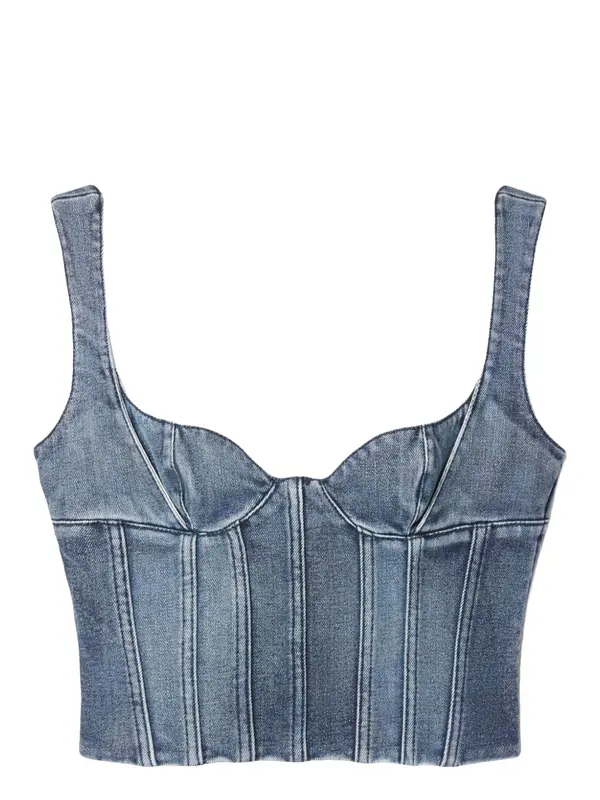 Off-White Bustier Denim Top - Blue