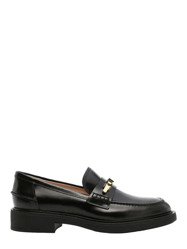 GIANVITO ROSSI Buckle-detail Leather Loafers - Black