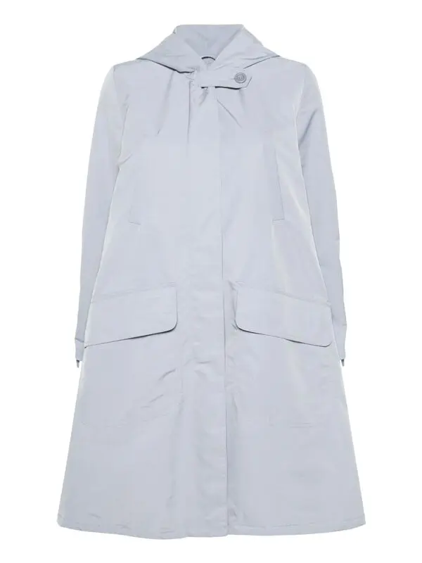 Giorgio Armani Logo Tape Detail Hooded Parka - Grey