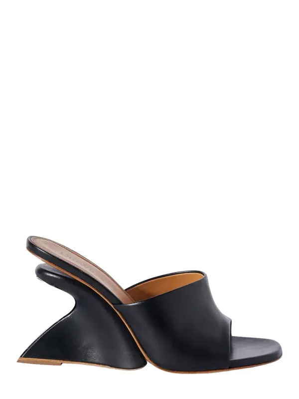 Off-White Jug Leather Wedge-heel Sandals - Black