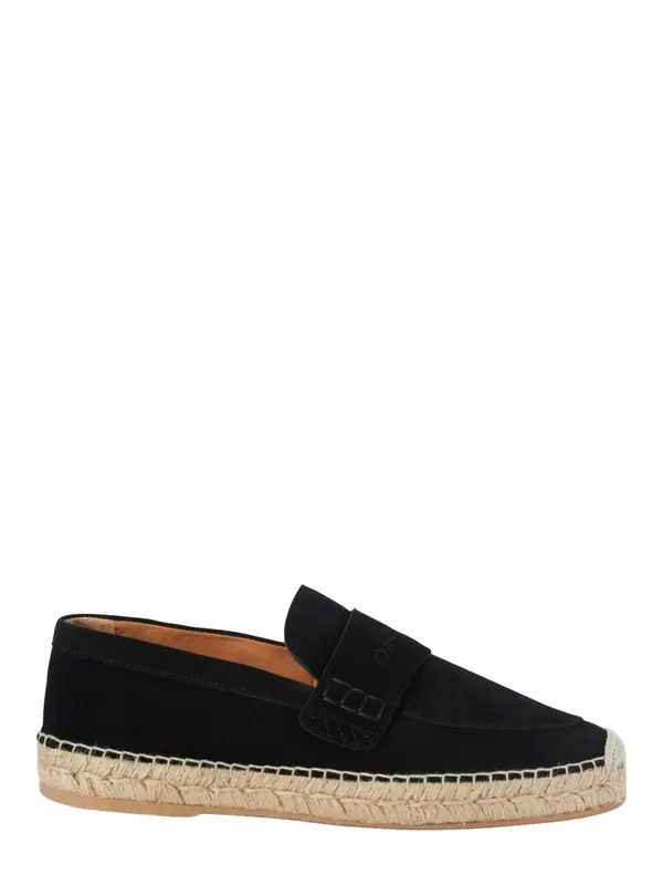 Off-White Bidarette Logo-print Suede Espadrilles - Black