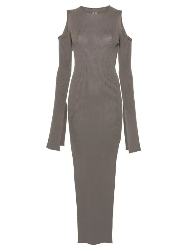 Rick Owens Lido Cape Virgin Wool Maxi Dress - Grey