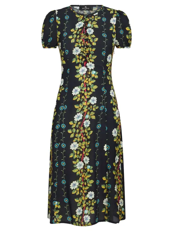 Etro Floral-print A-line Dress - Black