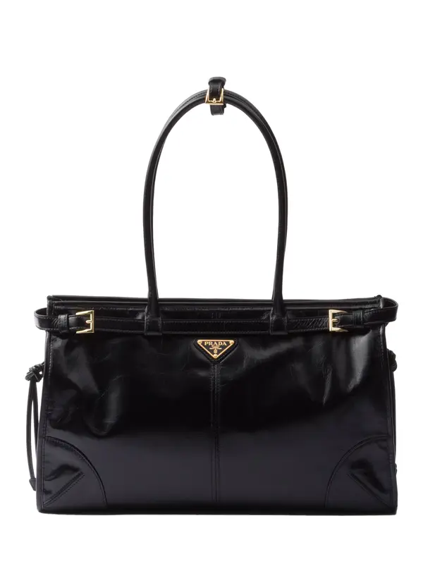 Prada Bonnie Large Leather Handbag - Black
