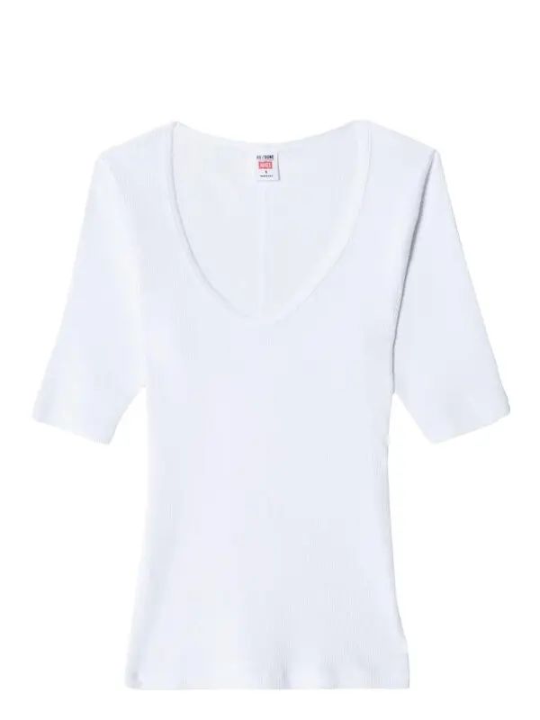 RE/DONE Scoop-neck Cotton T-shirt - White