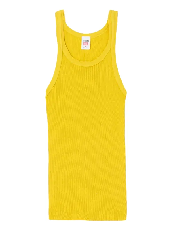 RE/DONE Cotton Tank Top - Yellow