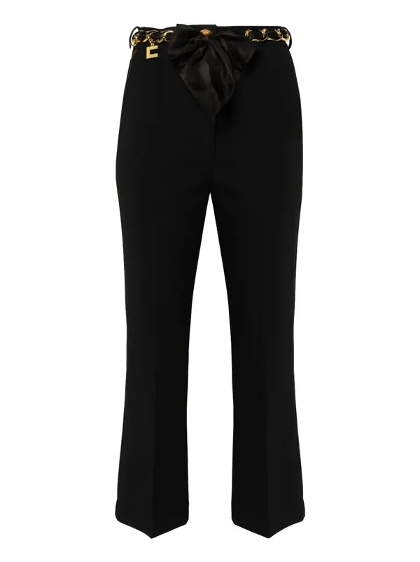Elisabetta Franchi Belted Cropped Trousers - Black