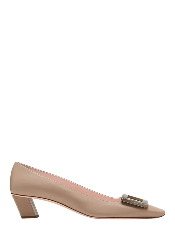 ROGER VIVIER Belle Vivier Leather Pumps - Beige