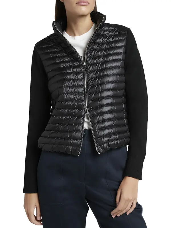 Moncler Hybrid Puffer Cardigan - Black