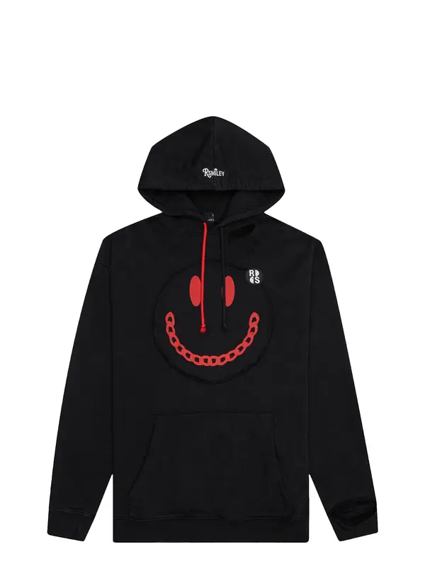 Raf Simons Destroy Washed Print Hoodie - Black