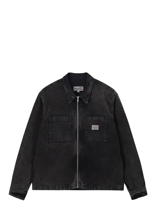 StÜssy Washed Canvas Zip Shirt - Black