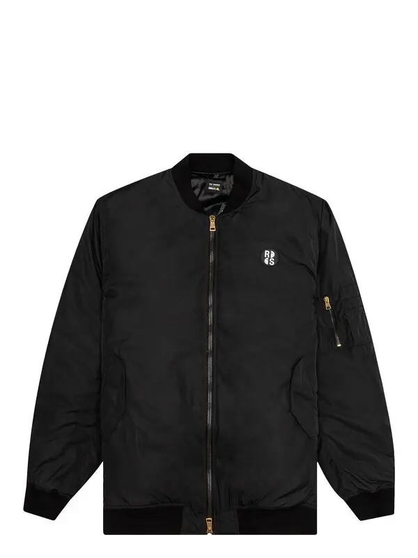 Raf Simons Printed And Badge Bomber Jacket - Black