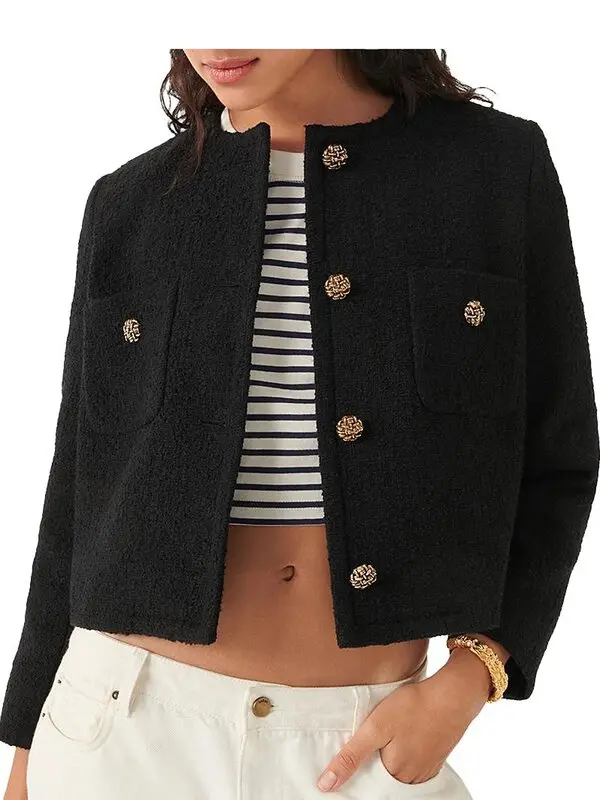 Ba&sh Meredith Cropped Boxy Jacket - Black