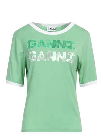 GANNI Logo-print T-shirt - Green