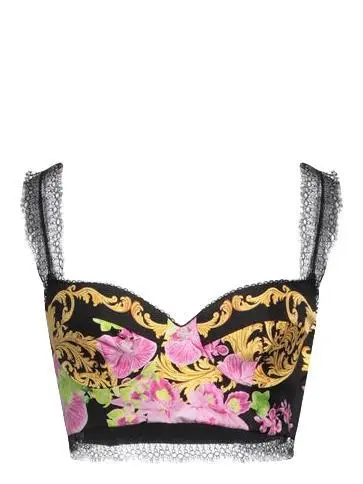 Versace Top In Silk, Viscose, Polyamide And Elastane - Black