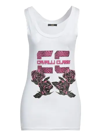 Roberto Cavalli Printed Jersey Top - White