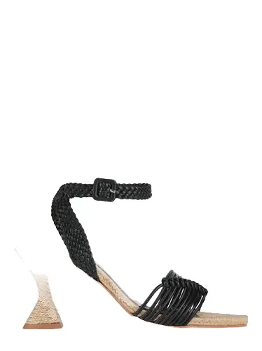 PALOMA BARCELO Leather Ankle Strap Sandals - Black