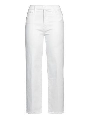MOTHER Cotton, Polyester, And Elastane Straight-leg Jeans - White