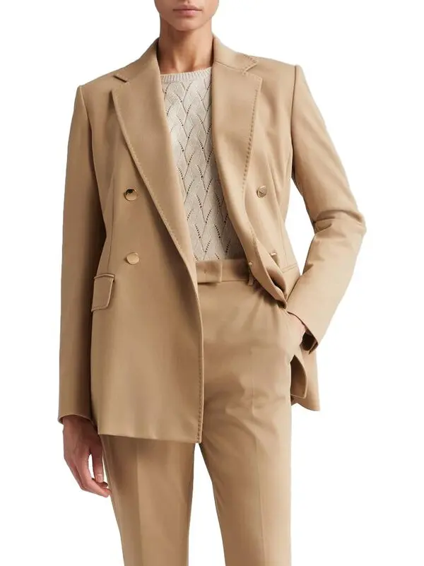 Max Mara Tatiana Double-breasted Jersey Blazer - Camel