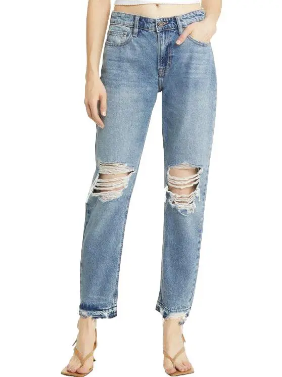 HIDDEN JEANS Bailey Ripped Boyfriend Jeans - Medium Wash