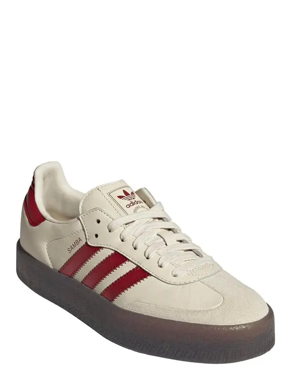 Adidas Sambae Platform Sneakers - Cream/victory Red/shadow Red