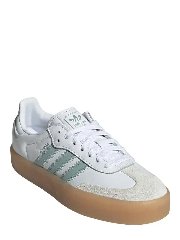 Adidas Sambae Platform Sneakers - White/ Wonder Blue/ Off White