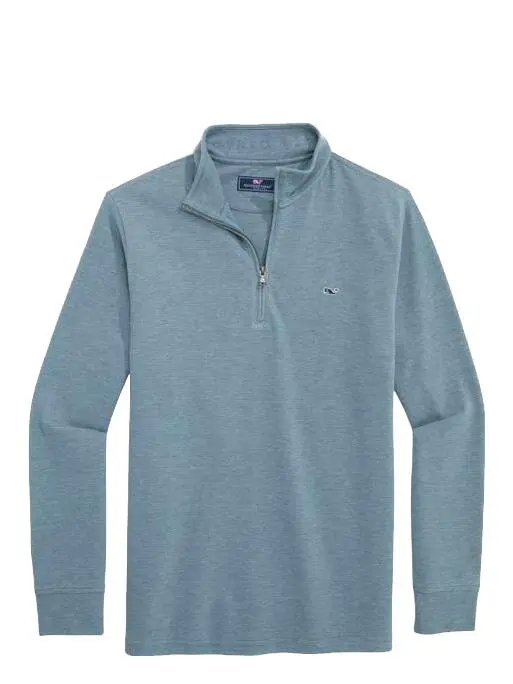 Vineyard Vines Saltwater Stripe Quarter Zip Pullover - C434 Blue
