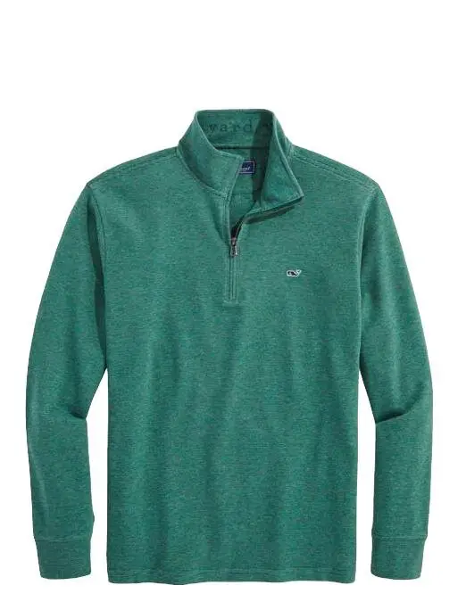 Vineyard Vines Saltwater Stripe Quarter Zip Pullover - Charleston Green