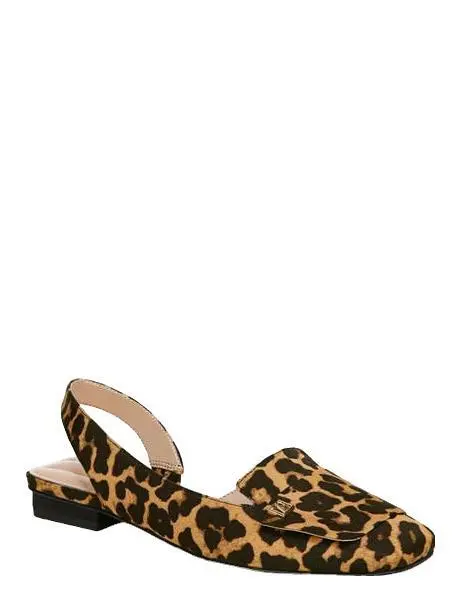 Franco Sarto Teagan Leather Slingback Flats - Brown Multi