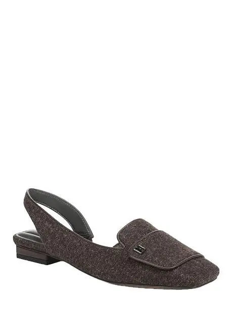 Franco Sarto Teagan Leather Slingback Flats - Dark Brown