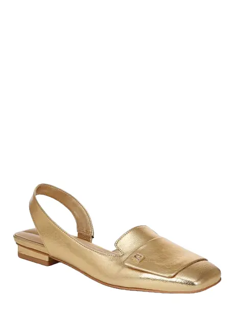 Franco Sarto Teagan Leather Slingback Flats - Gold