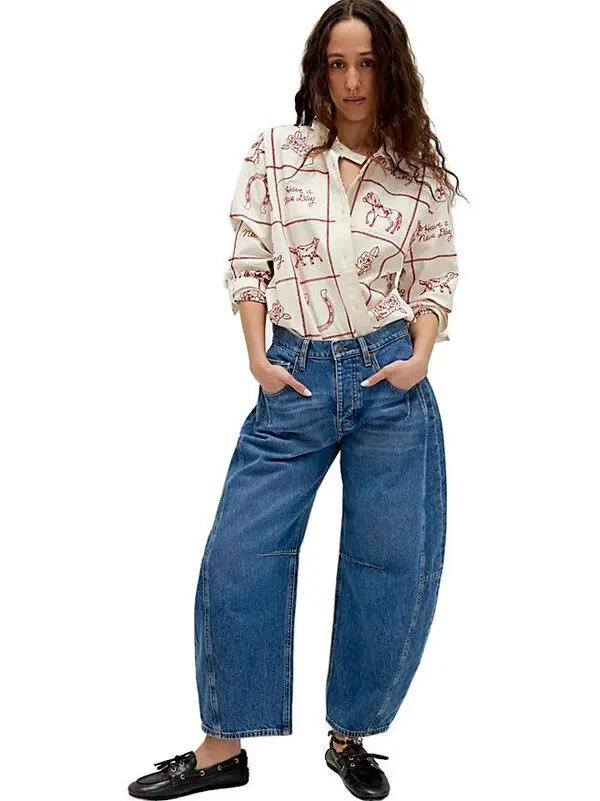 Free People We The Free Crvy Venus Barrel Jeans - Aphrodite
