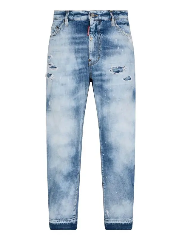 Dsquared2 Bleached Slim-leg Jeans - Blue