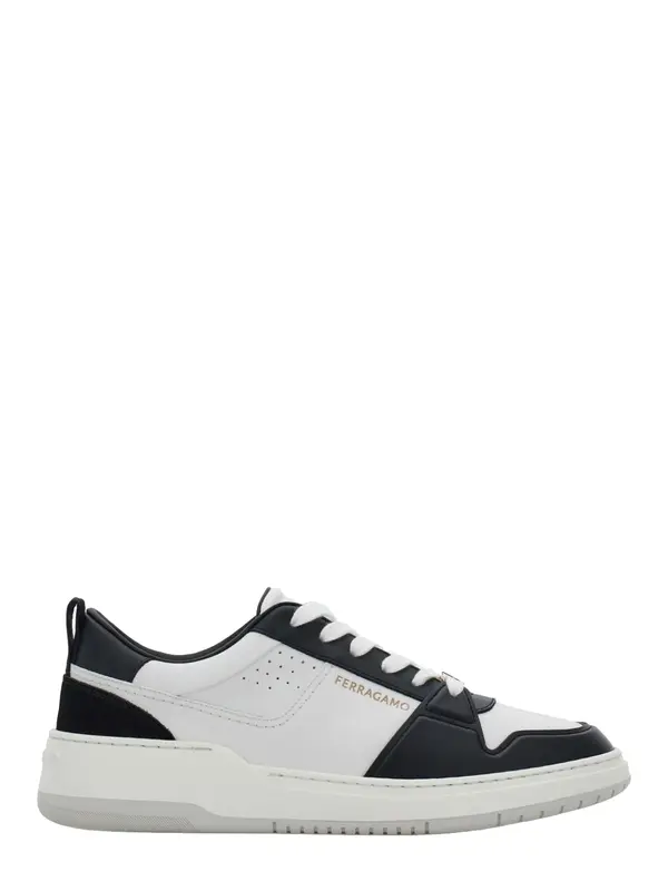 FERRAGAMO Two-tone Leather Sneakers - Black