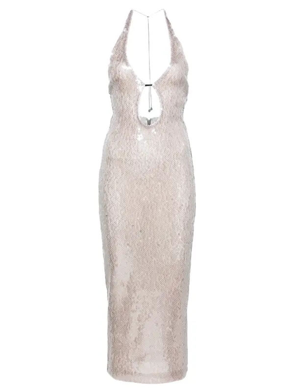 16Arlington Sola Sequinned Midi Dress - Grey