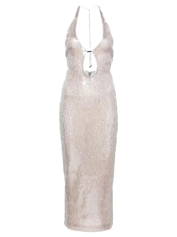 16Arlington Sola Sequinned Midi Dress - Grey