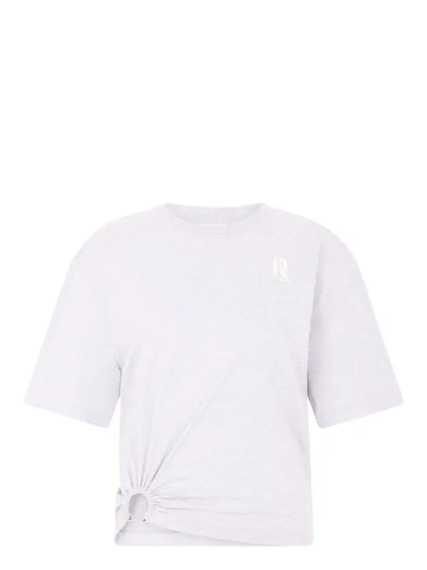 Rabanne Gathered-detail Cotton T-shirt - Grey