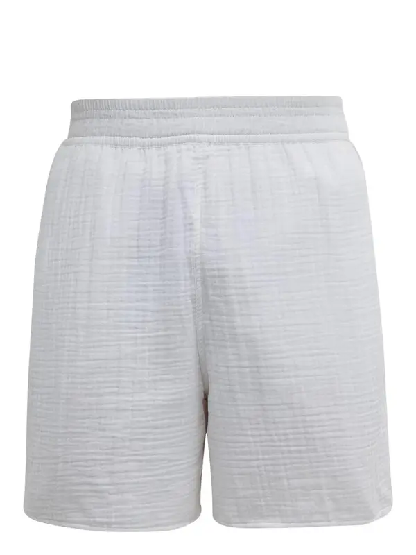 TRIBE AND TRUE Textured Cotton Lounge Shorts - White Angel