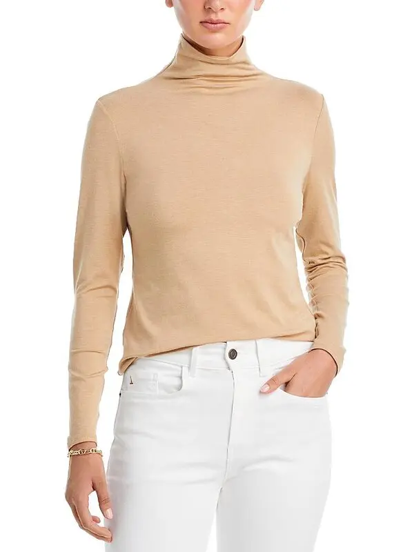 Lafayette 148 New York Funnel Turtleneck - Latte Mela