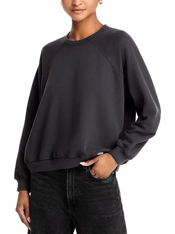 MOTHER The Biggie Message Sweatshirt - Faded Black