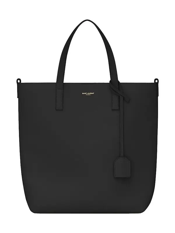 Saint Laurent Shopping Leather Tote Bag - Black Leather/gold