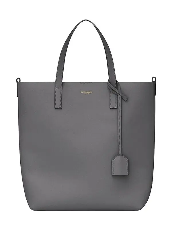 Saint Laurent Shopping Leather Tote Bag - Storm Leather/gold