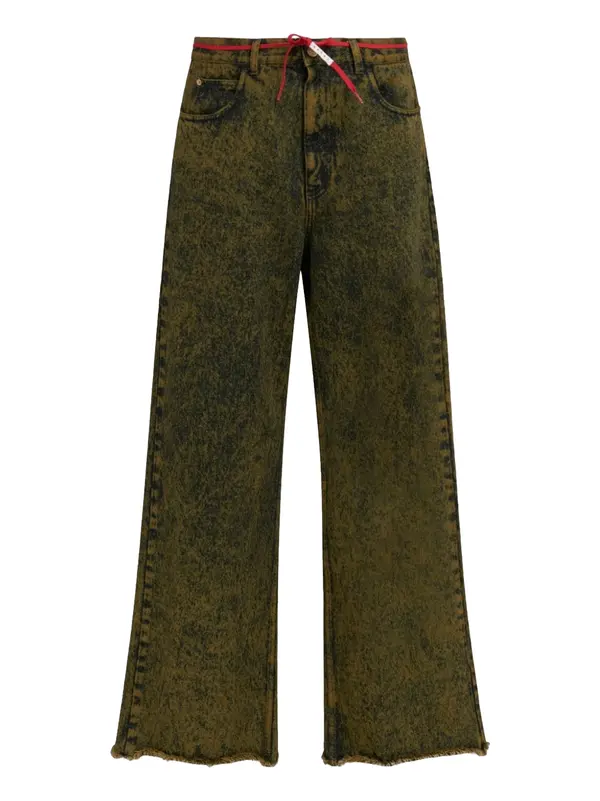 Marni Marble-dyed Wide-leg Jeans - Brown