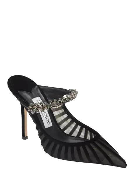 JIMMY CHOO Bing Crystal Embellished Mule Pump - Black