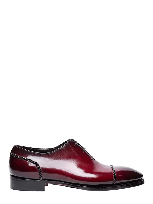Santoni Limited Edition Pierce Leather Oxfords - Red