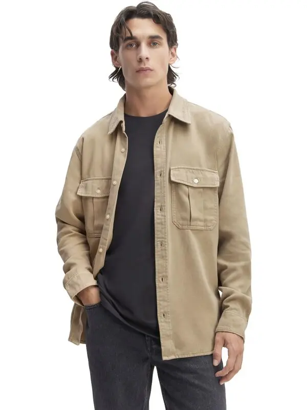 Everlane Utility Shirt Jacket, Buttersoft Size - Cornstalk