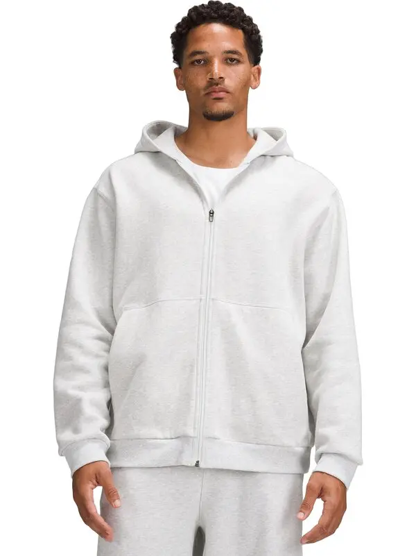 Lululemon Steady State Full-zip Hoodie - Heathered Core Ultra Light Grey/white