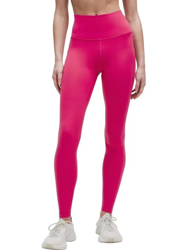 Lululemon Wunder Train High-rise Tight With Pockets - Raspberry Coulis