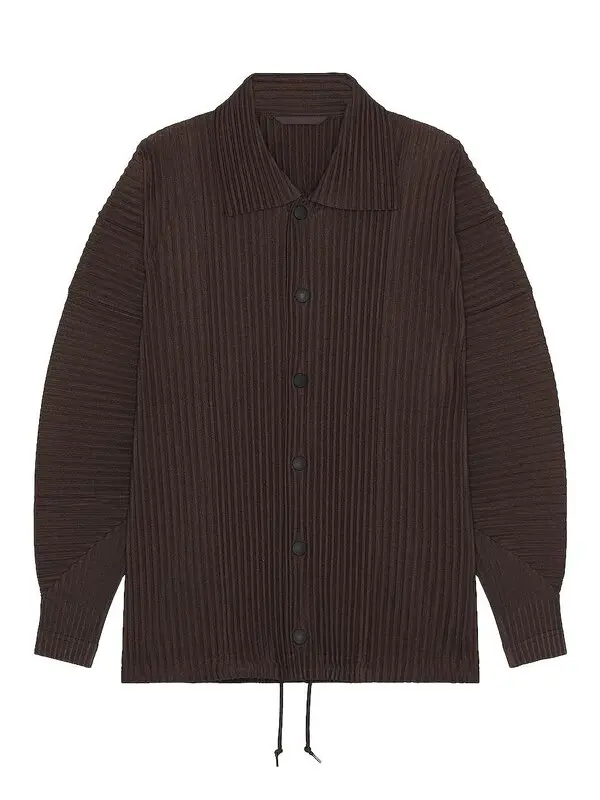 Issey Miyake Heather Pleats Jacket - Brown