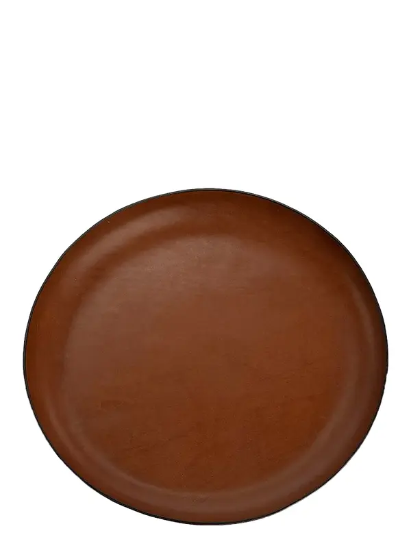 HUNTING SEASON Molded Leather Oversized Tray - Cognac